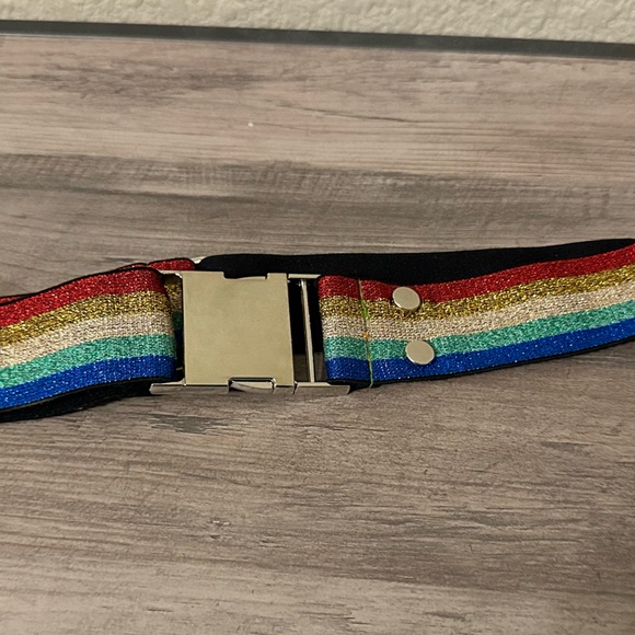 Accessories | Vintage Metallic Rainbow Elastic Belt | Poshmark